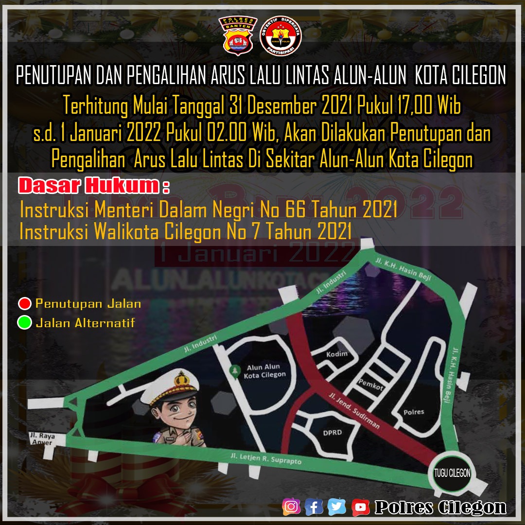 Malam Tahun Baru, Jalur Alun Alun Cilegon Dialihkan – Harita.id